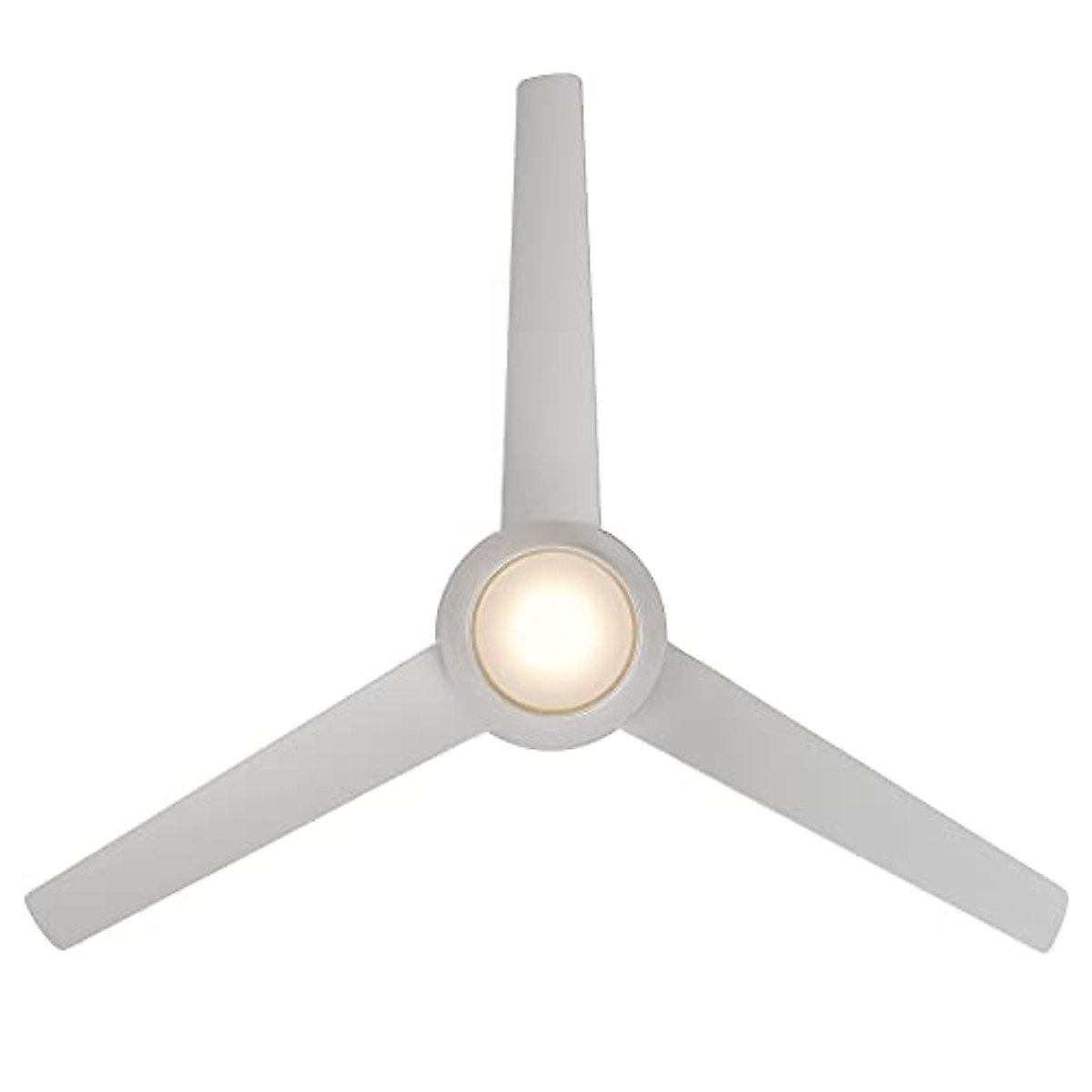 WAC Smart Fans Geos Indoor and Outdoor 3-Blade Ceiling Fan 60in Matte White with 3000K LED Light Kit and Remote Control works with Alexa and iOS or Android App