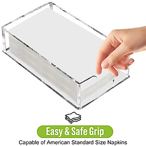 Fengzhe Acrylic Guest Towel Napkin Holder, Clear Bathroom Paper Hand Towels Storage Tray, Disposable Paper Towel Holder for Bathroom, Kitchen, Parties, Weddings, and Various Events .8.5''x4.9''x2.4''