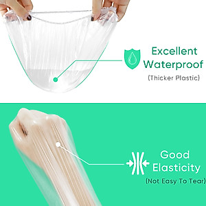 Avando Disposable Shower Caps 200pcs Hair Processing Clear Plastic Caps For Spa Home Use Hotel and Hair Salon Plastic Clear Elastic Bath Cap