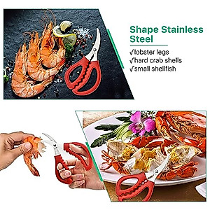 Aemygo 26 Pcs Seafood Tools Set Include Crab Crackers, Seafood Scissors, Lobster Sheller, Crab Hammer,and Shellfish Forks,Nutcracker Nut Cracker Set