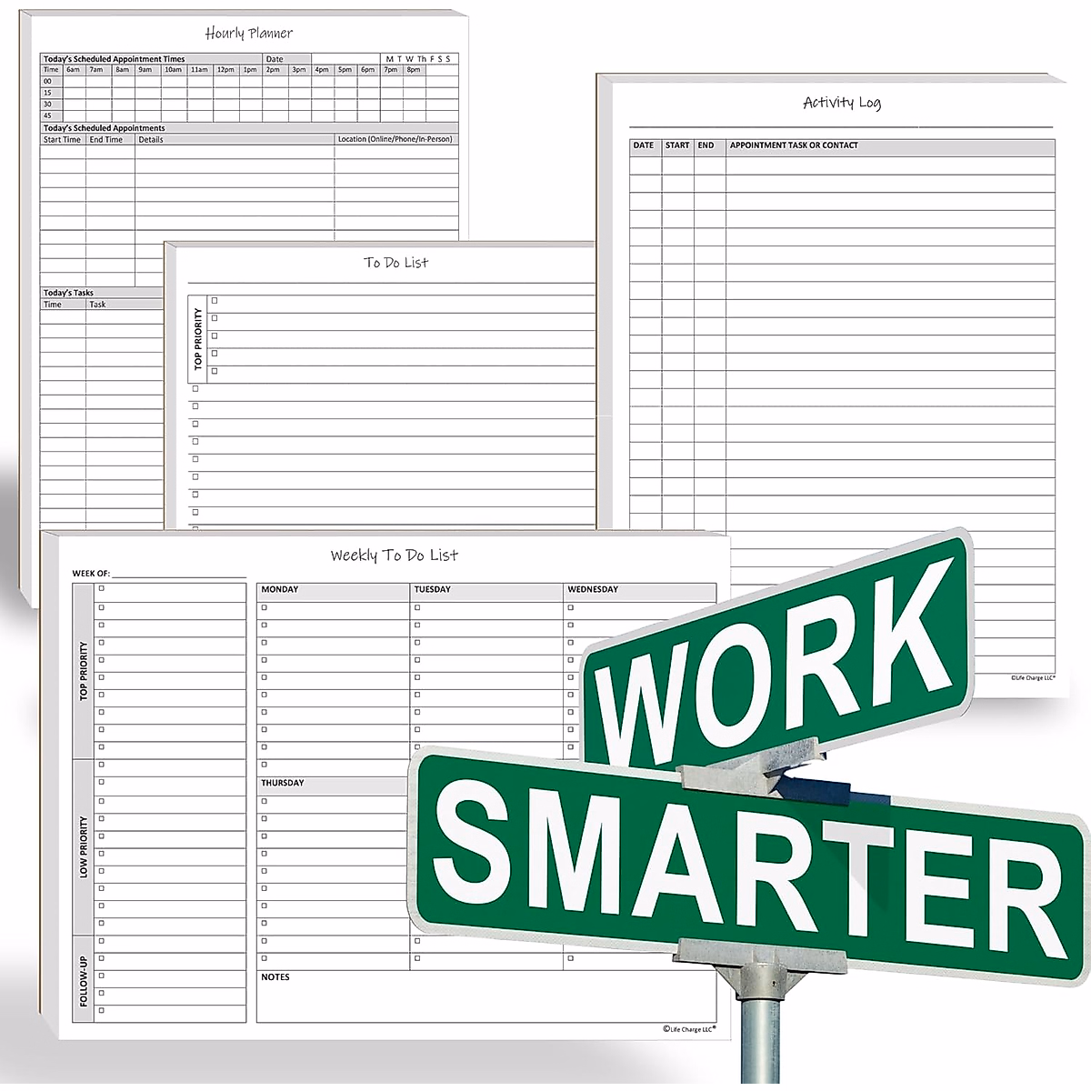 Weekly TO DO List Notepad, 50 Page Task Planner Pad w/ Daily Checklist, Priority ToDo Checkbox & Note Sections. Desk Notebook Pad to Organize Office. 11 X 8.5, A4 Sheets. Made in the USA.