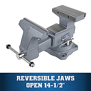 Wilton 8" Reversible Bench Vise, 9-1/4" & 14-1/2" Jaw Opening, 360° Swivel Base (4800R)
