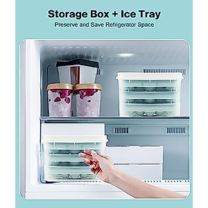 DclobTop Stackable Round Ice Cube Tray Set with Lid & Bin – Create 99PCS Round Ice Balls, Ice Trays for Freezer is Easy to Release & Sturdy– Small Pellet Ice Maker for Drinks, Coffee and Cocktails