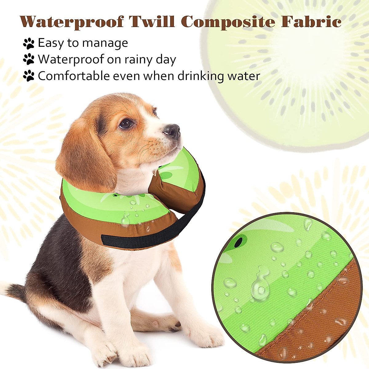 Dog Recovery Collars & Cones, Inflatable Dog Cone Collar, Dog Donut Collar, Adjustable Dog Cone Alternative After Surgery, Soft Dog Cones for Small Dog & Cats, Blow Up Pet E Collar, Soft, Cute