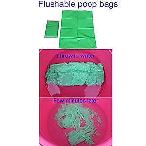 Doodie Flush™ Dog Poop Bag (Box of 50 poop bags for dogs) Flushable 100% Environmentally Friendly Compostable Biodegradable Pet Waste Bags, Extra Thick & Strong, Biodegrades In Seconds with Water