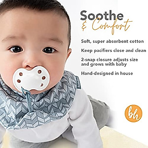 BooginHead Cotton Baby Drool Bibs, Teething Bib and Pacifier Holder Bib, Blue Arrows