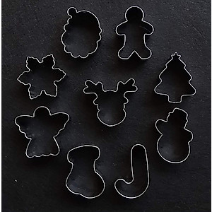 Christmas Cookie Cutter Set-9 piece-Gingerbread Men, Snowflake, Reindeer, Angel, Christmas Tree, Snowman, Santa Face and More Cookie Cutters molds