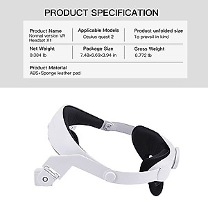 Tutuba Head Strap for Oculus Quest 2, Adjustable Halo Strap Silicone Face Cover Set for Enhance Head Balance and Reduce Face Pressure