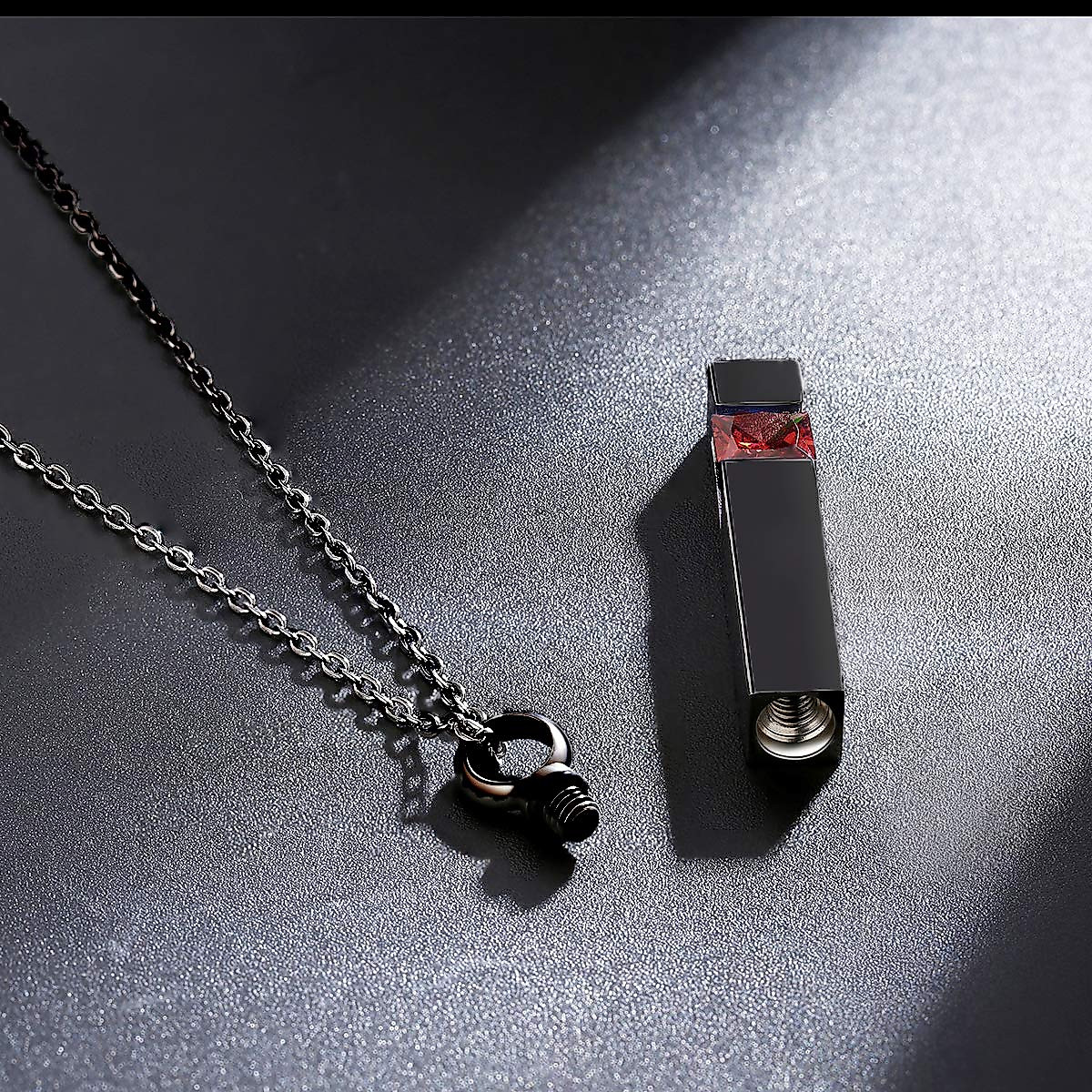 RIMZVIUX Vertical Bar Zircon Cremation Jewelry for Ashes Men Women Urn Necklace for Ashes Mom Dad Grandpa Grandma …