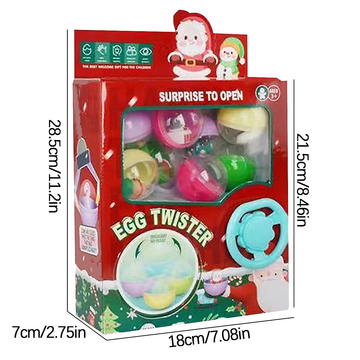 GBSELL Capsule Toy Machine, Xmas Lucky Gacha Machine, Christmas Desktop Interesting Lucky Draw Machine for Christmas Surprise