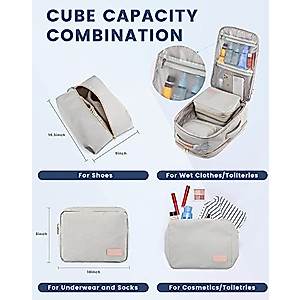 LOVEVOOK Carry on Backpack, 40L Travel Backpack as Personal Item Flight Approved, Waterproof Large TSA 17inch Laptop Backpack Luggage Daypack Business Weekender Overnight with 3 Packing Cubes, Grey