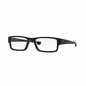 Oakley Men's OX8046 Airdrop Rectangular Prescription Eyewear Frames, Satin Black/Demo Lens, 55 mm