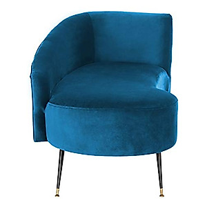 Safavieh Home Evangeline Glam Navy Velvet and Black Parisian Settee Loveseat