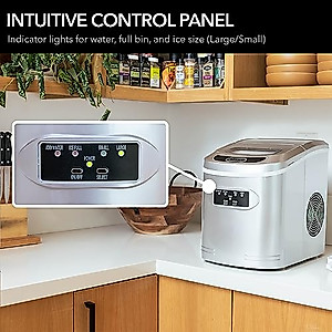 Whynter IMC-270MS Compact Ice Maker, 27-Pound, Metallic Silver