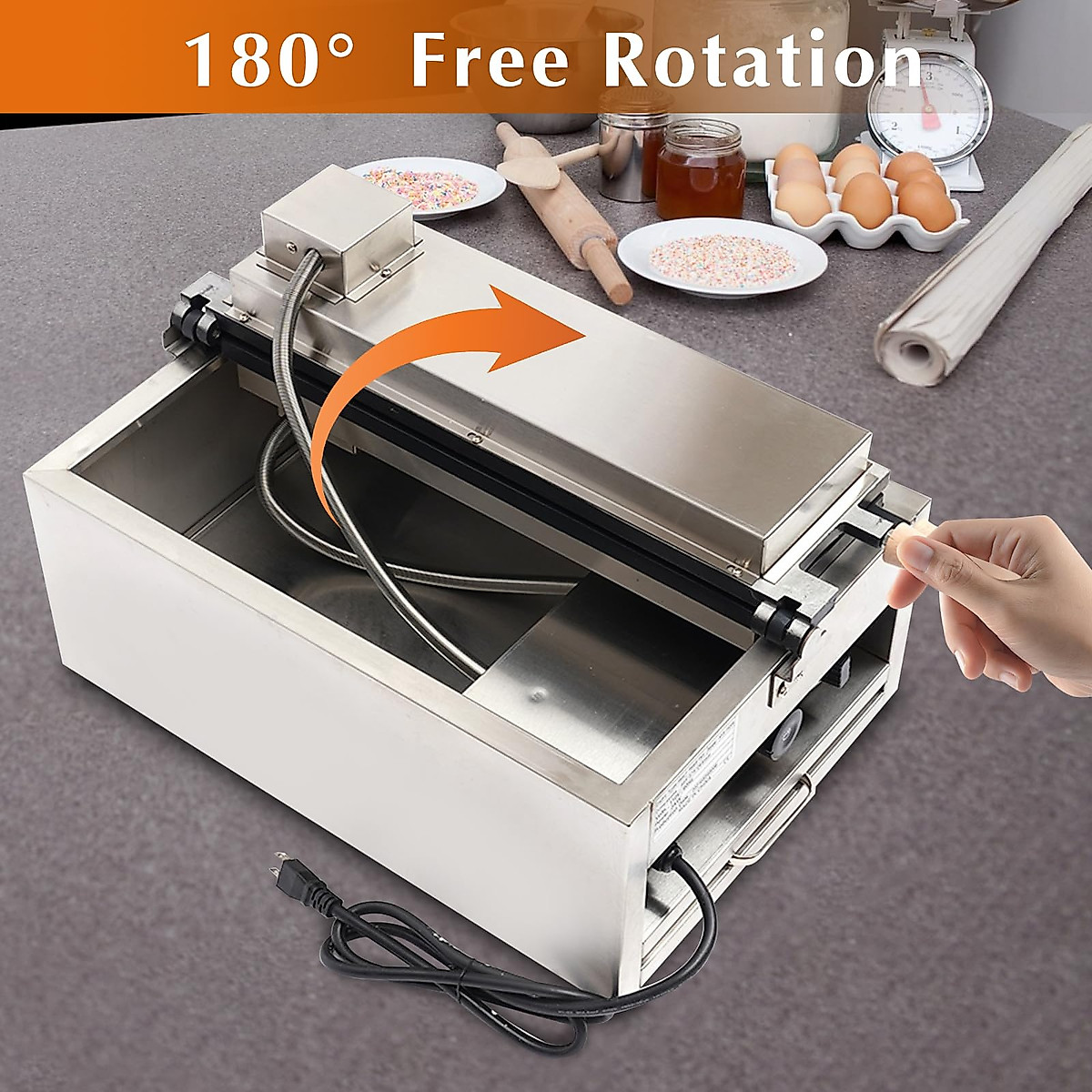 DYRABREST Taiyaki Fish Waffle Maker,Electric Commercial Fish Waffle Maker, 6Pcs Non-stick Stainless Steel Waffle Iron Baker Machine for Restaurant Cafe Snack Shop Food Stall