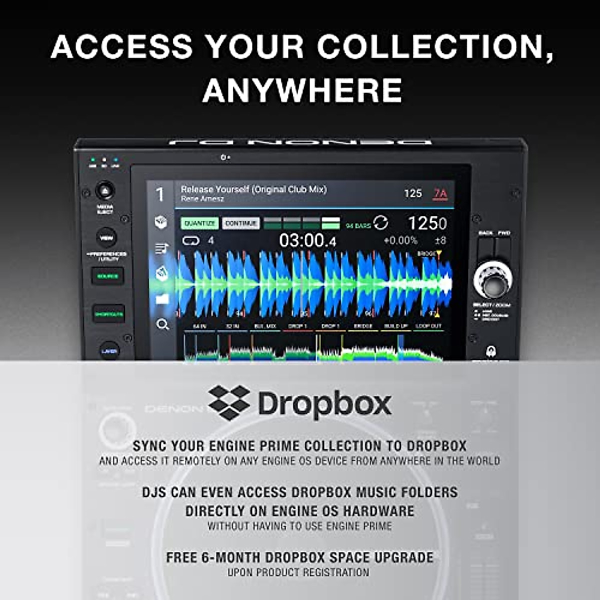 Denon DJ SC6000M PRIME –Standalone DJ Media Player with Motorized Platter, WiFi Music Streaming and 10.1-Inch Touchscreen