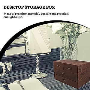 Veemoon Desk Organizer Wooden Storage Box Drawer Storage Organizer for Home Office