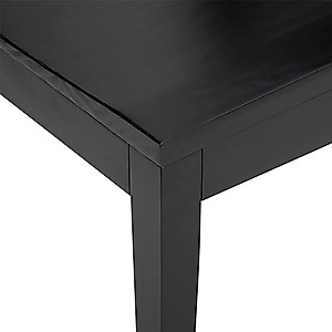 Plank+Beam Modern Dining Chair, Wooden Kitchen and Dining Room Chair, Wood Chair for Office, Living Room, Black