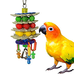 Super Bird Creations SB765 Triple Decker Bird Toy, Medium Bird Size, 8" x 3"
