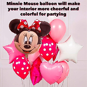 Big Cartoon Girl Mouse Balloon – Foil Birthday Balloon Decorations Animated Mouse Head Balloon Kids Party Supplies Giant Foil Balloons