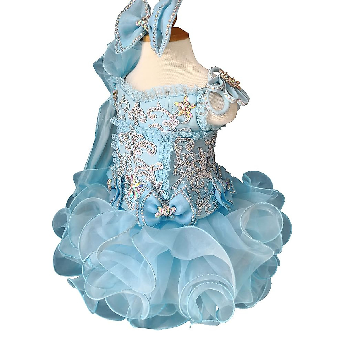 Jennifer G011 Infant Toddler Baby Newborn Little Girl's Pageant Party Birthday Dress Blue (as1, Age, 12_Months, 18_Months)