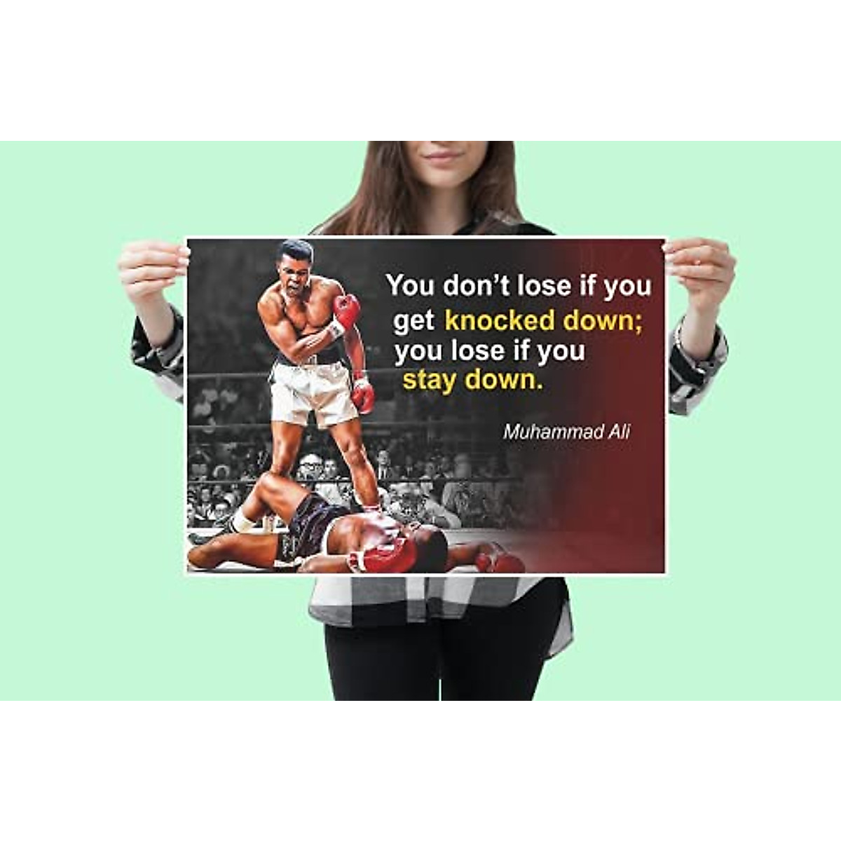 Muhammad Ali Poster Quote Boxing Black History Month Posters Sports Quotes Decorations Growth Mindset Décor Learning Classroom Teachers Decoration Educational Teaching Supplies Black Wall Art P044