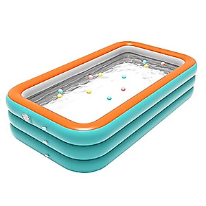 Inflatable Swimming Pool, Blow Up Pool, Family Kiddie Pools, Full-Sized Paddling Pool for Toddlers, Kids, Adults, Outdoor, Garden, Backyard (Size : 150x105x55cm)