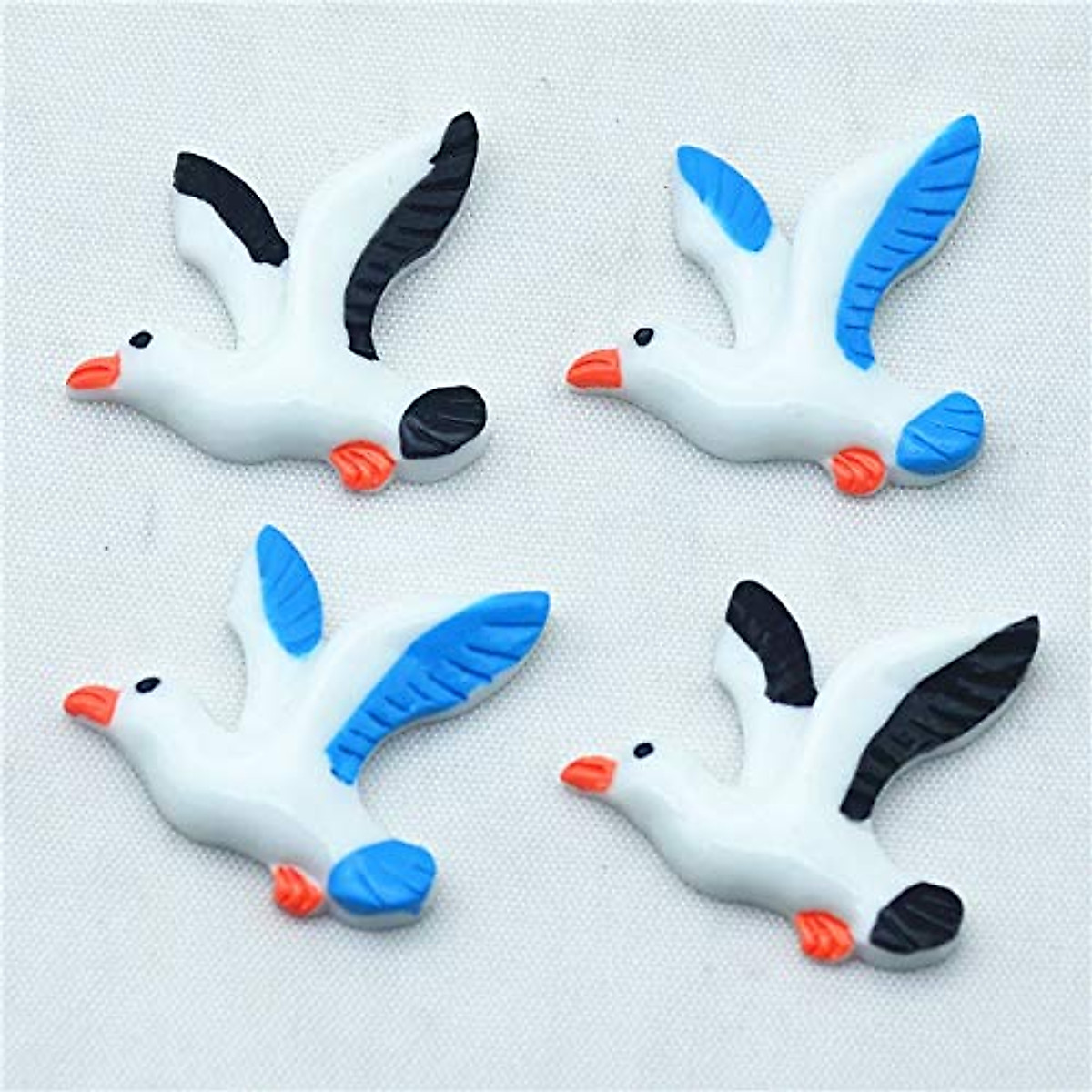 ZAMTAC 31mmX31mm 20PCS Resin Flatback Seagulls|Flatback Sea Beach Miniatures|Summer Holiday Miniatures - (Color: Black COLOR-20PCS)