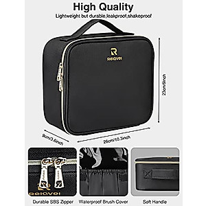 Travel Makeup Case,Chomeiu- Professional Cosmetic Makeup Bag Organizer Makeup Boxes With Compartments Neceser De Maquillaje(Black-M)