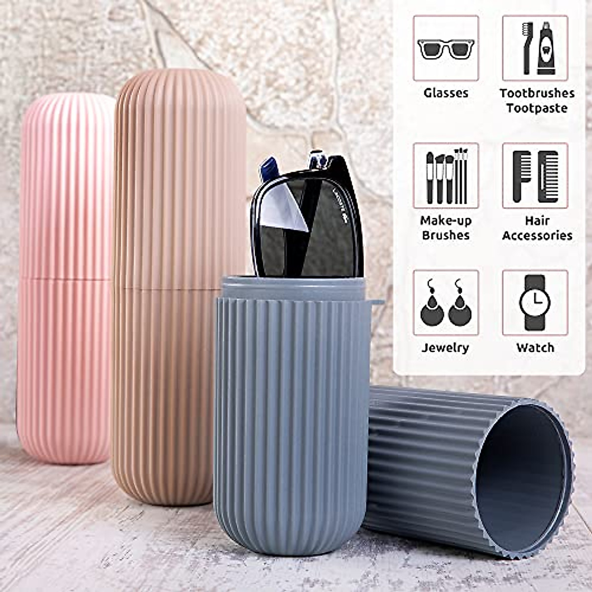 EDNA HOME Travel Toothbrush Holder, 3 Sets