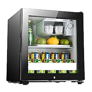 YAARN Small Fridge for Bedroom Household Small Refrigerator, Single Door Glass Thermostatic Wine Cabinet, Hotel Refrigerated Wine Cabinet