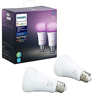 Philips Hue Premium Smart Bulbs, 16 Million Colors, for Most Lamps & Overhead Lights, Hub Required, Compatible with Alexa, Apple HomeKit and Google Assistant (2 Pack)