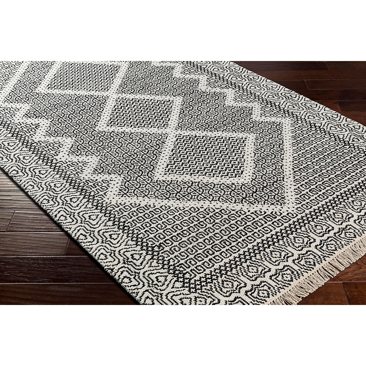 Mark&Day Wool Rugs, 6x9 Nishnabotny Cottage Dark Gray Area Rug, Grey Beige Carpet for Living Room, Bedroom or Kitchen (6' x 9')