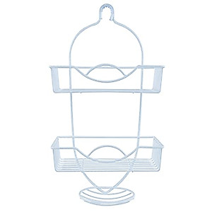 Bath Bliss 4010-WHT Rainbow Style Caddy, Over The Shower Head, Rust Proof, Bathroom, Bath Organizer, 3 Tier, in White