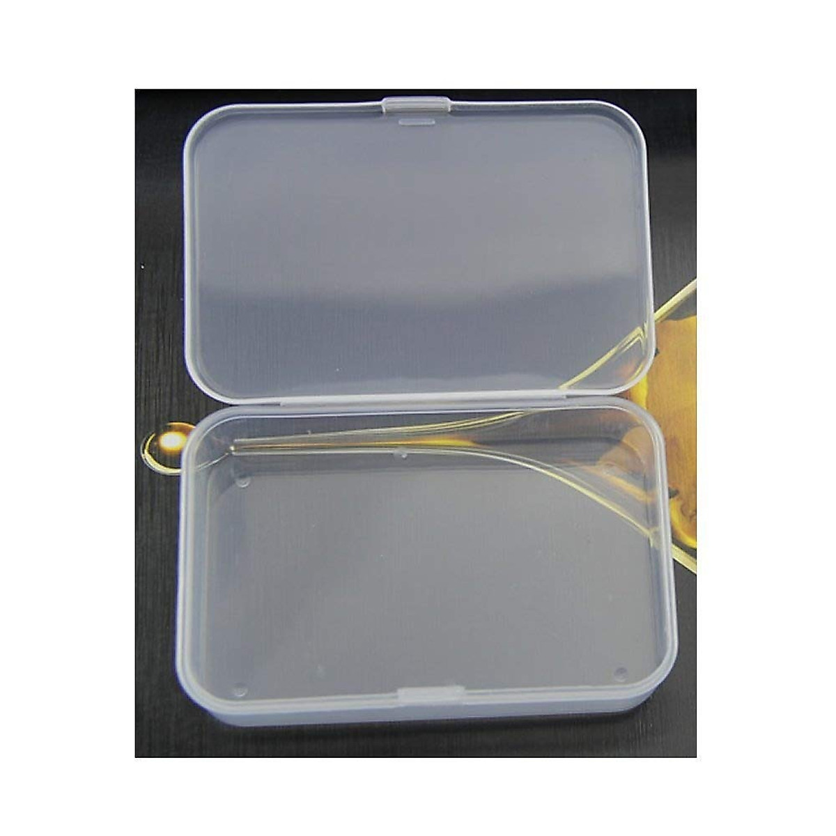 Feamos Plastic Transparent Storage Box Case with Lid Collection Container Pack of 2