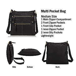 Scarleton Crossbody Bags for Women, Purses for Women, Crossbody Purse with Multiple Pocket, Mothers Day Gifts Purse Medium, H182001L, Black