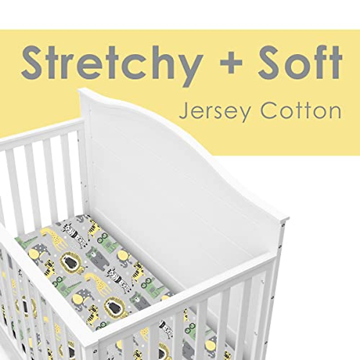 GROW WILD Crib Sheets for Boys | Baby Crib Sheets (3 Pack), Safari Crib Mattress Sheet or Toddler Bed Sheet, Elephant Baby Sheet