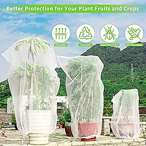 6 Packs 2 Size Insect Netting Bag, Garden Bird Barrier Mesh Covers Bags with Drawstring, Bug Netting Plant Protection Covers Bags for Blueberry Tomato Vegetable Form Cicadas Bird Squirrels Eating