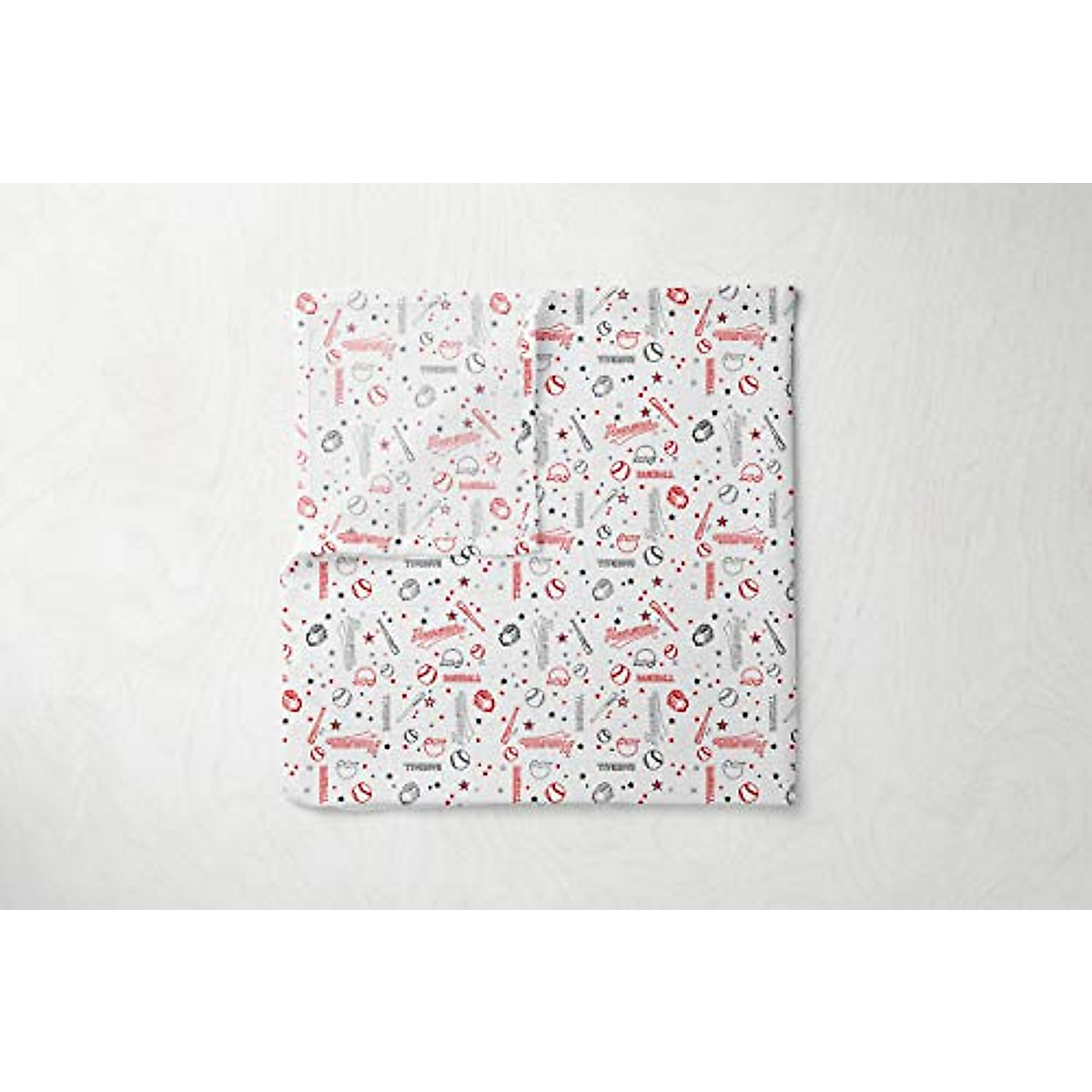 Bacati - 4 Pack Sports Baby Swaddle Blankets Boys Swaddle Wrap Soft Breathable Cotton Muslin Swaddle Blankets Receiving Blanket for Boys, Large 45 x 45 inches (Baseball Red/Grey)