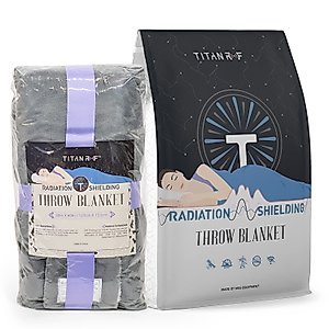 Mission Darkness TitanRF Radiation Shielding Throw Blanket - 50" x 60" (127cm x 152cm) Ultra-Soft Reversible Gray and White Design with EMF Radiation Protection - This is Not a Faraday Cage