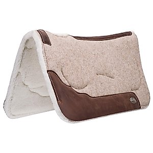 Weaver Leather 100% Wool Felt Saddle Pad with Gel Insert and Merino Wool Fleece Liner , Dark Gray , 32 x 32