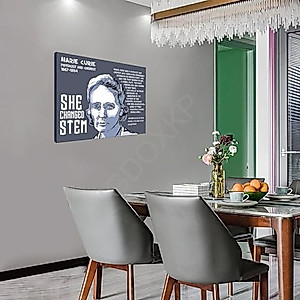 Famous Physicist Marie Curie Portrait Art Poster Canvas Poster Bedroom Decor Office Room Decor Gift Frame-style 20x16inch(50x40cm)