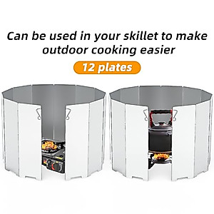 Camping Stove Windscreen 12 Plates Ultralight Folding Camp Stove Windscreen Portable Camping Stove Windshield for Use with Alcohol Stoves and Other Backpacking Stoves Butane Stoves