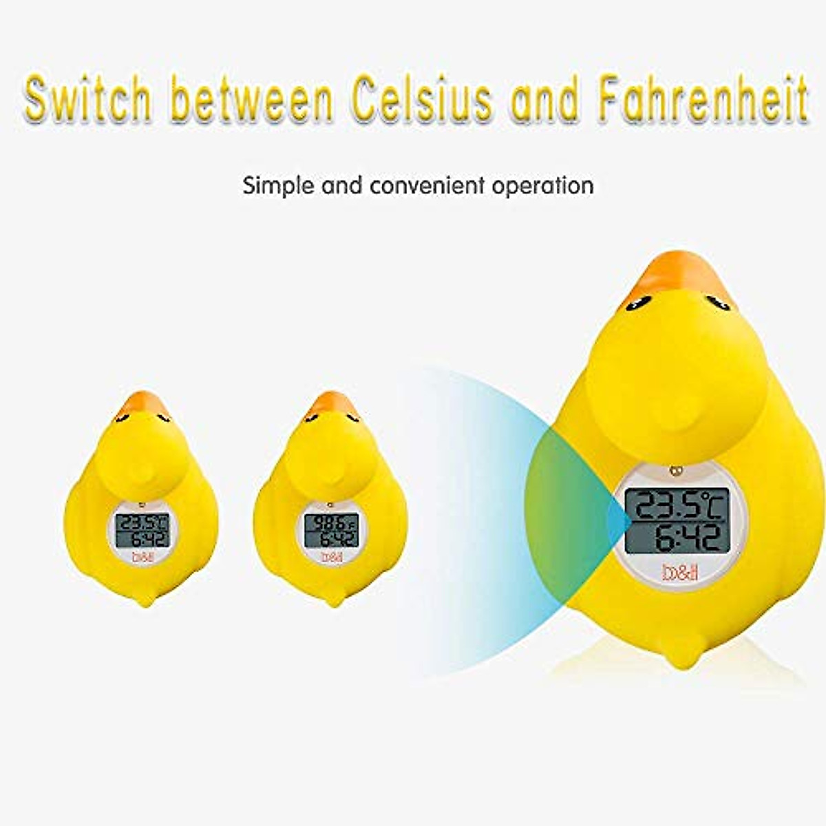 b&h Baby Thermometer, The Infant Baby Bath Floating Toy Safety Temperature Water Thermometer (Classic Duck)