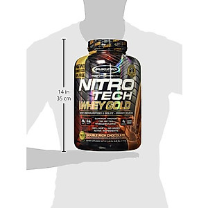 Whey Protein Powder | MuscleTech Nitro-Tech Whey Gold Protein Powder | Whey Protein Isolate Smoothie Mix | Protein Powder for Muscle Gain | Chocolate Protein Powder, 5 lbs (69 Serv) (package varies)