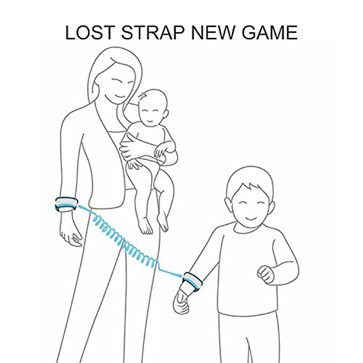 HUGVIDAS Reflective Anti-Lost Rope, Child Safety Belt with Key Lock, Breathable Toddler Traction Belt, Reflective Anti-Lost Rop (2M/6.5ft, Gold)