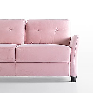 ZINUS Ricardo Velvet Loveseat Sofa, Easy, Tool-Free Assembly, Blush Velvet