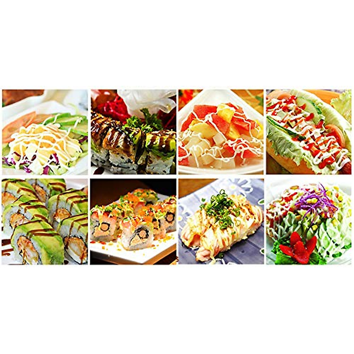 Kakamono 2-pack Porous Squeeze Bottles,Leak Proof Refillable Condiment Container for Kitchen Use,Salad Dressings,top dispensers for ketchup mustard mayo hot sauces olive oil(10 oz)