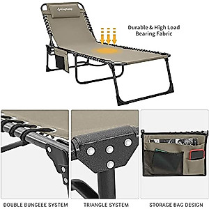 KingCamp Lounge Chair, 74.8''x23.2''x14.5'', Beige