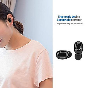 Serounder HBQ-Q32 Wireless Bluetooth 5.0 Earbuds TWS Lightable Headset Stereo Headphone Auto-Pairing with Charging Box for Phone/Tablet(Black)